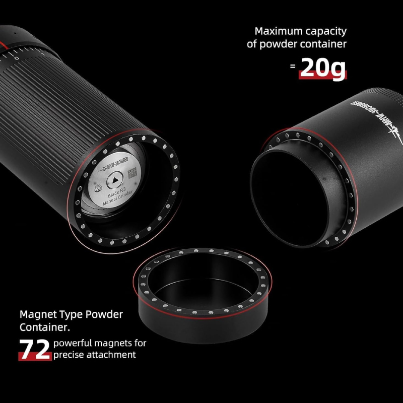 MHW Blade R3 Manual Coffee Grinder -Black- Rapidity-3 Burr - AmmanBox